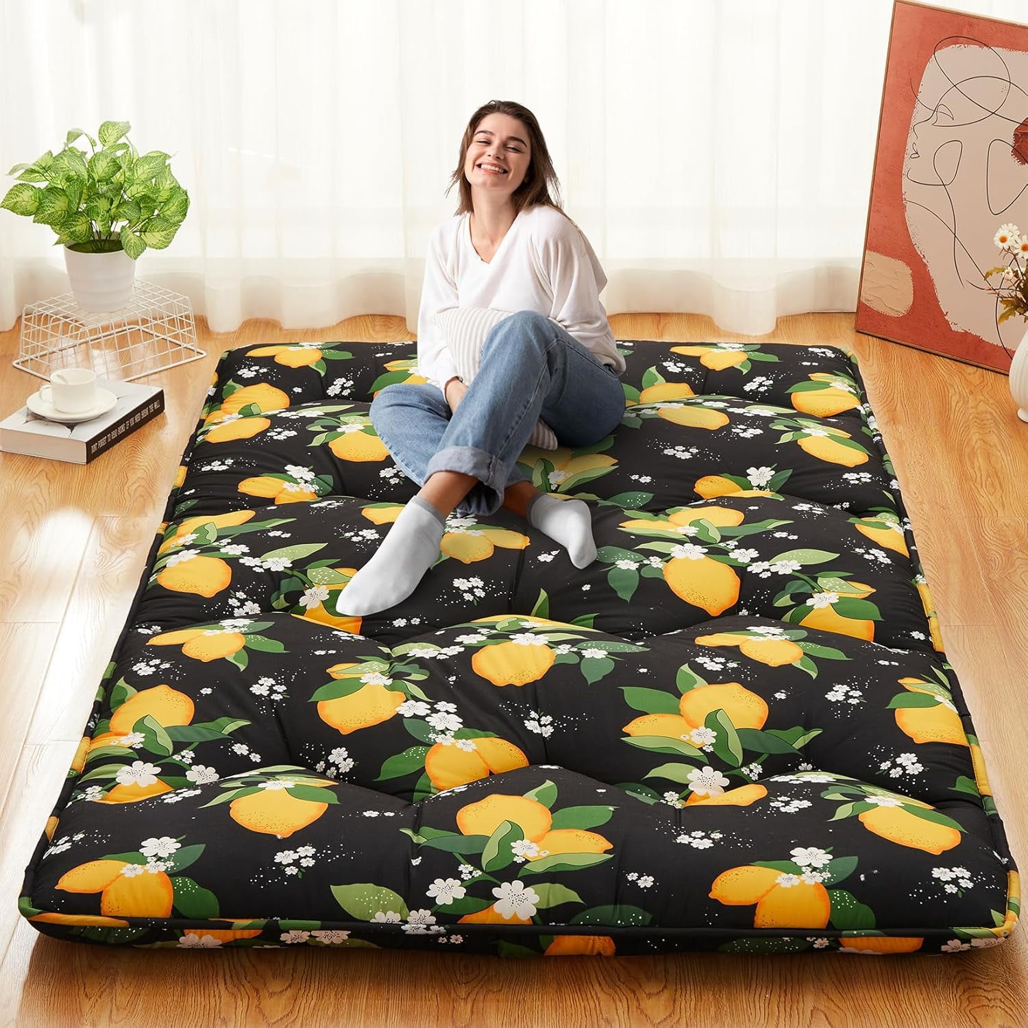 AOILE Japanese Tatami Floor Mat, Twin/Full Size Foldable Mattress with ...