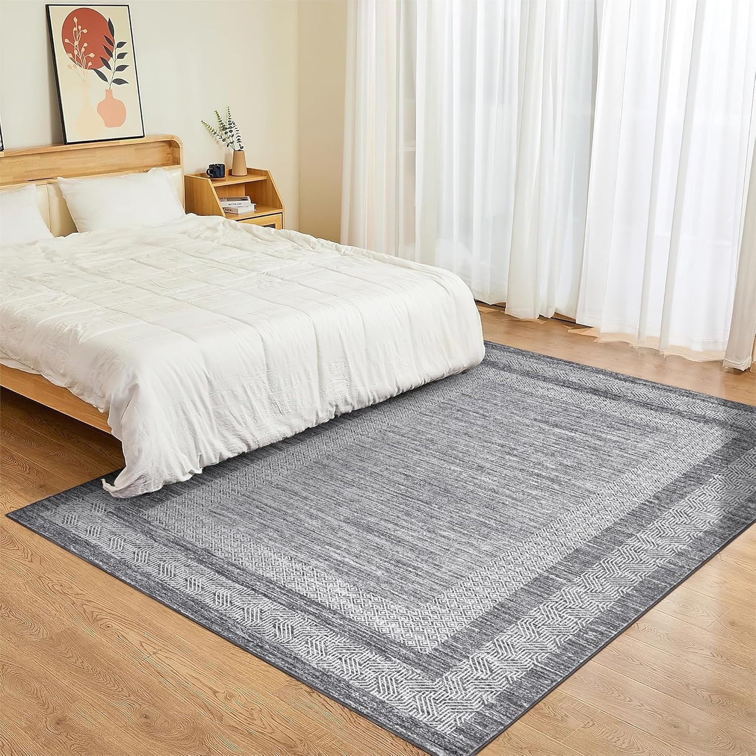 AOILE Modern Area Rug & Folding Carpet - Machine Washable, Non-Slip ...