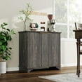 AOILE Modern Farmhouse Coffee Bar Cabinet with Fluted Doors, Buffet ...