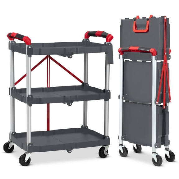Hyper Tough Hyper Stack 3-Shelf Multi-Use 36" Commercial Utility Cart ...