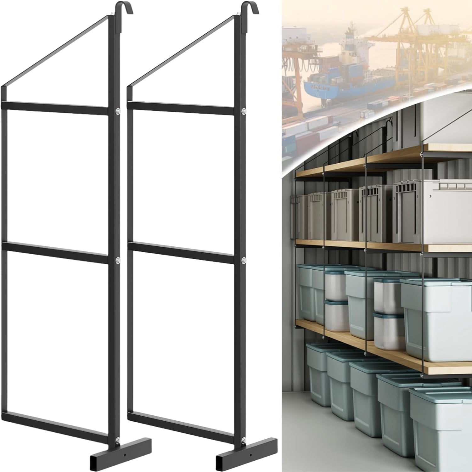 AOILE Shipping Container Shelving Brackets 2/4-Pack | 60” x 22” 3-Tier ...