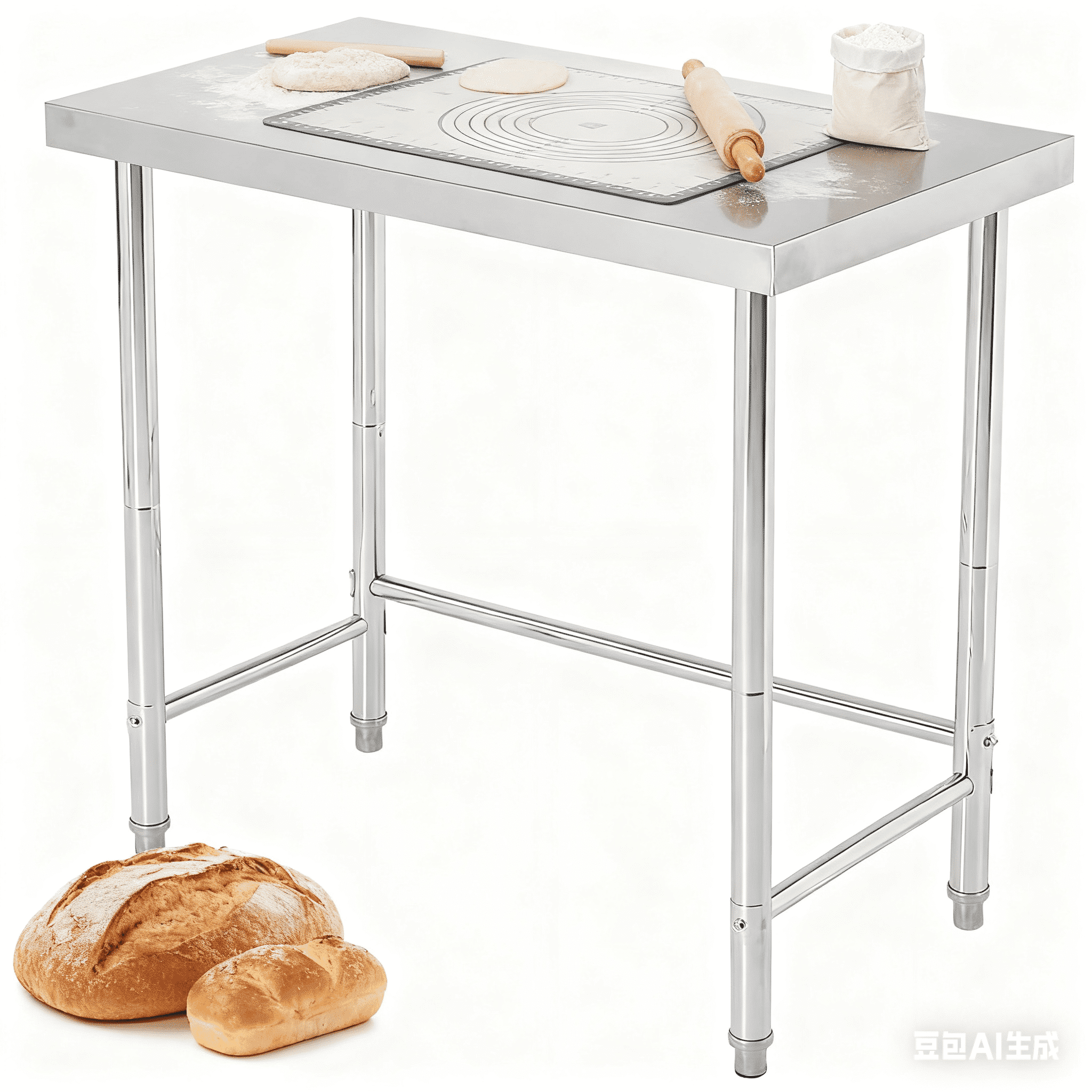 AOILE Stainless Steel Work Table, NSF Commercial Open Base Prep Table ...