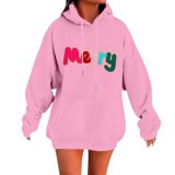 AOIROE Hoodies for Women,Christmas Sweatshirt Long Sleeve,Holiday ...