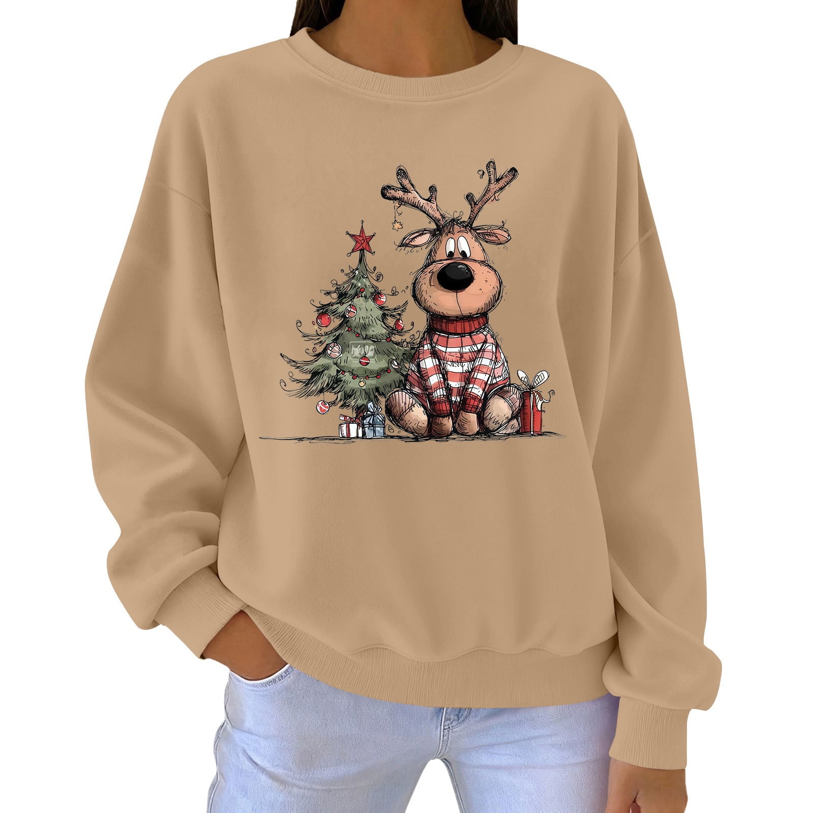 AOIROE Merry and Bright Sweater,Winter Clothing for Women,Women's Long ...