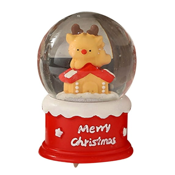 AOJA 4.5CM Glowing Santa Crystal Ball - LED Light-Up Ornament with ...