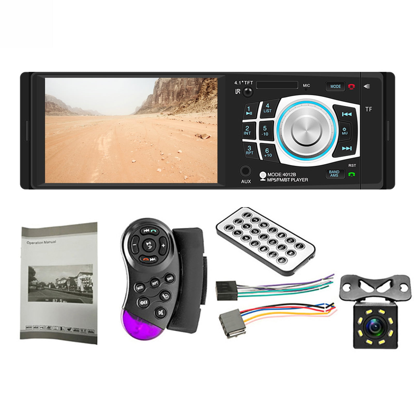 AOJA 4012B 4.1 Inch Bluetooth-compatible Touch Screen 1 Din Car Radio ...