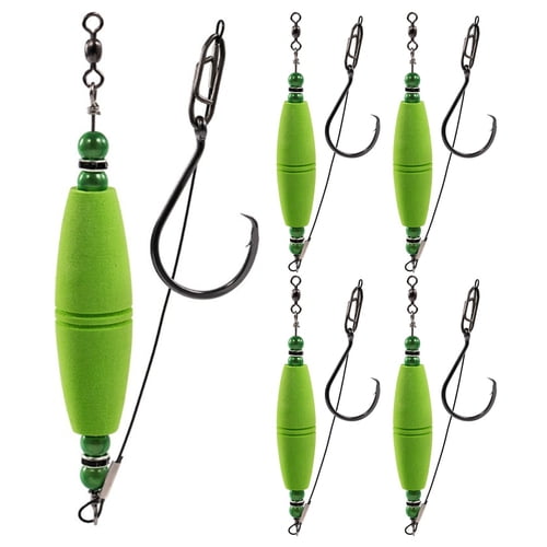AOJA 5Pcs Catfish Float Rig Kit with Sharp Hook Crane Swivel Coated ...
