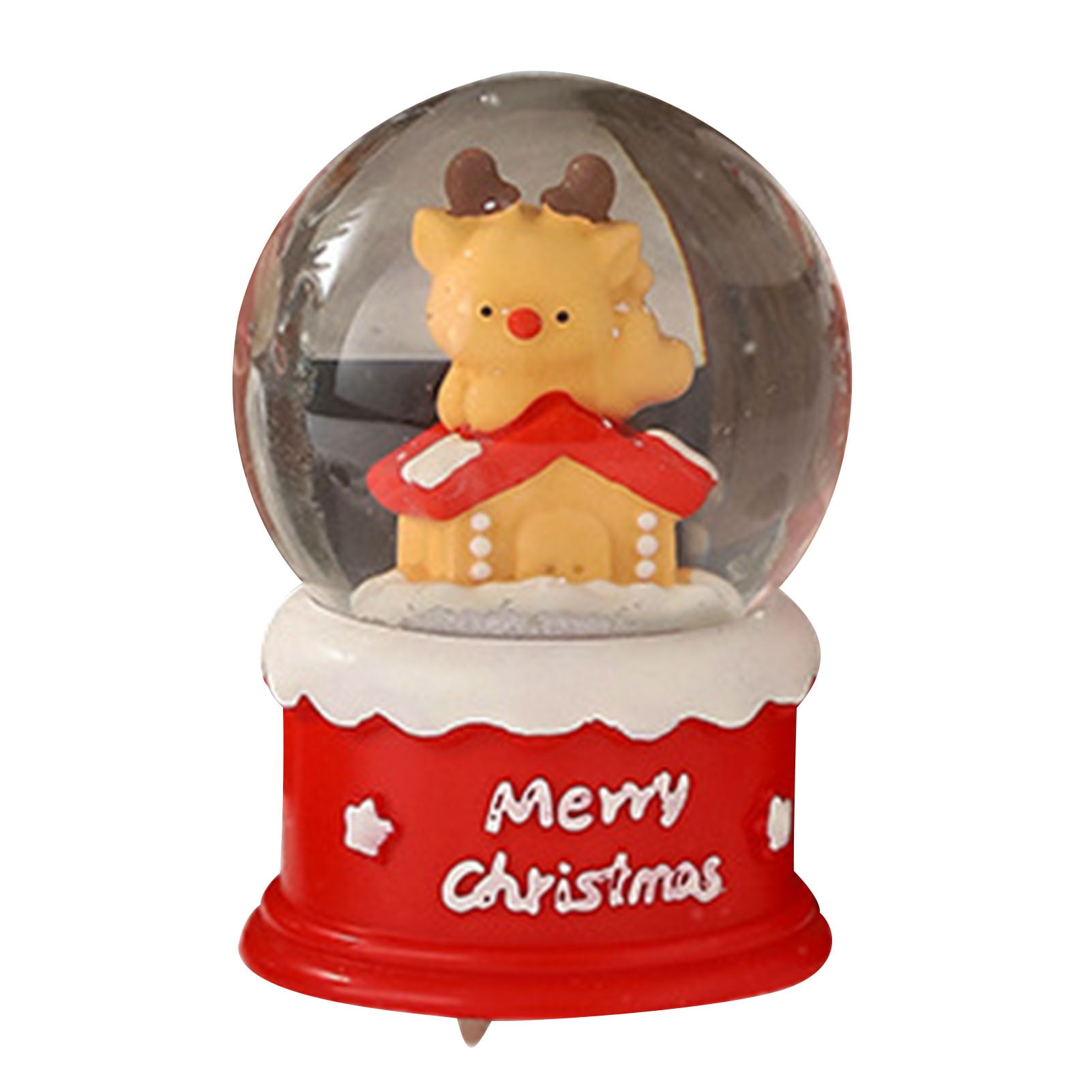 AOJA 6.5CM Glowing Santa Crystal Ball - LED Light-Up Ornament with ...