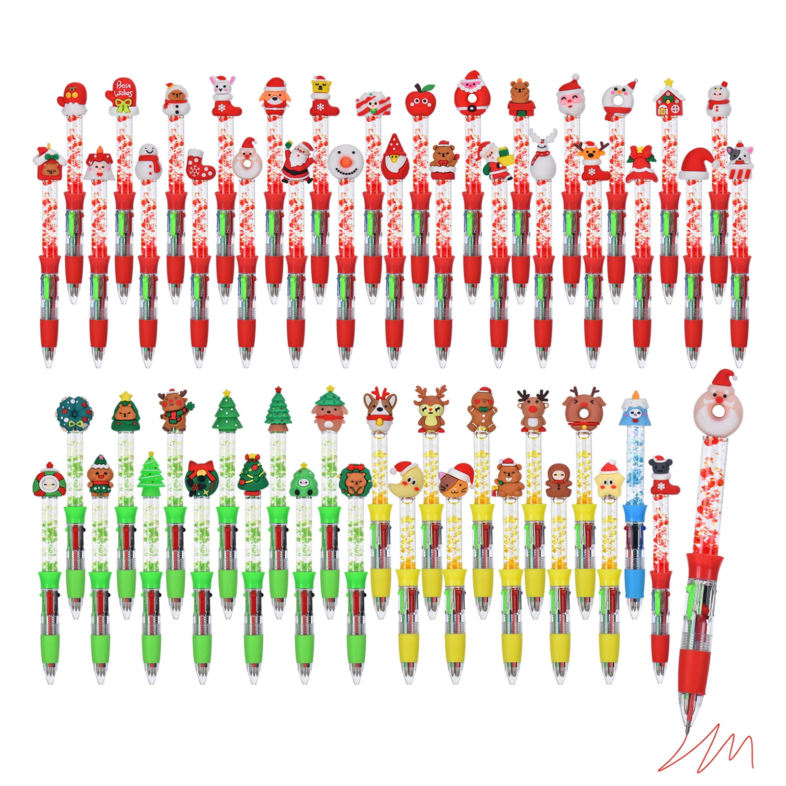 AOJA Festive Gel Pens 0.5mm Fine Tip - 24 Color Retractable Ink Set for ...