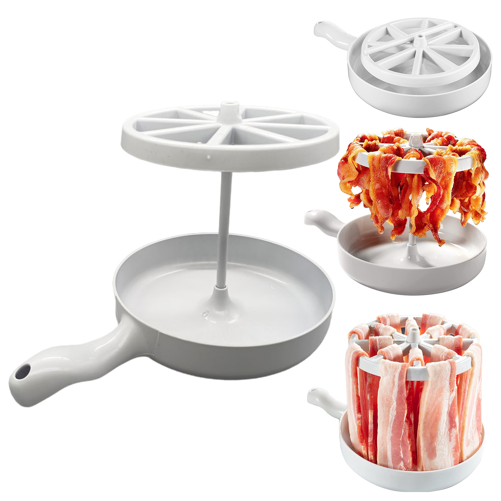 AOJA Microwave Bacon Maker Tray Crispy Bacon Cooker Grease Saver with ...