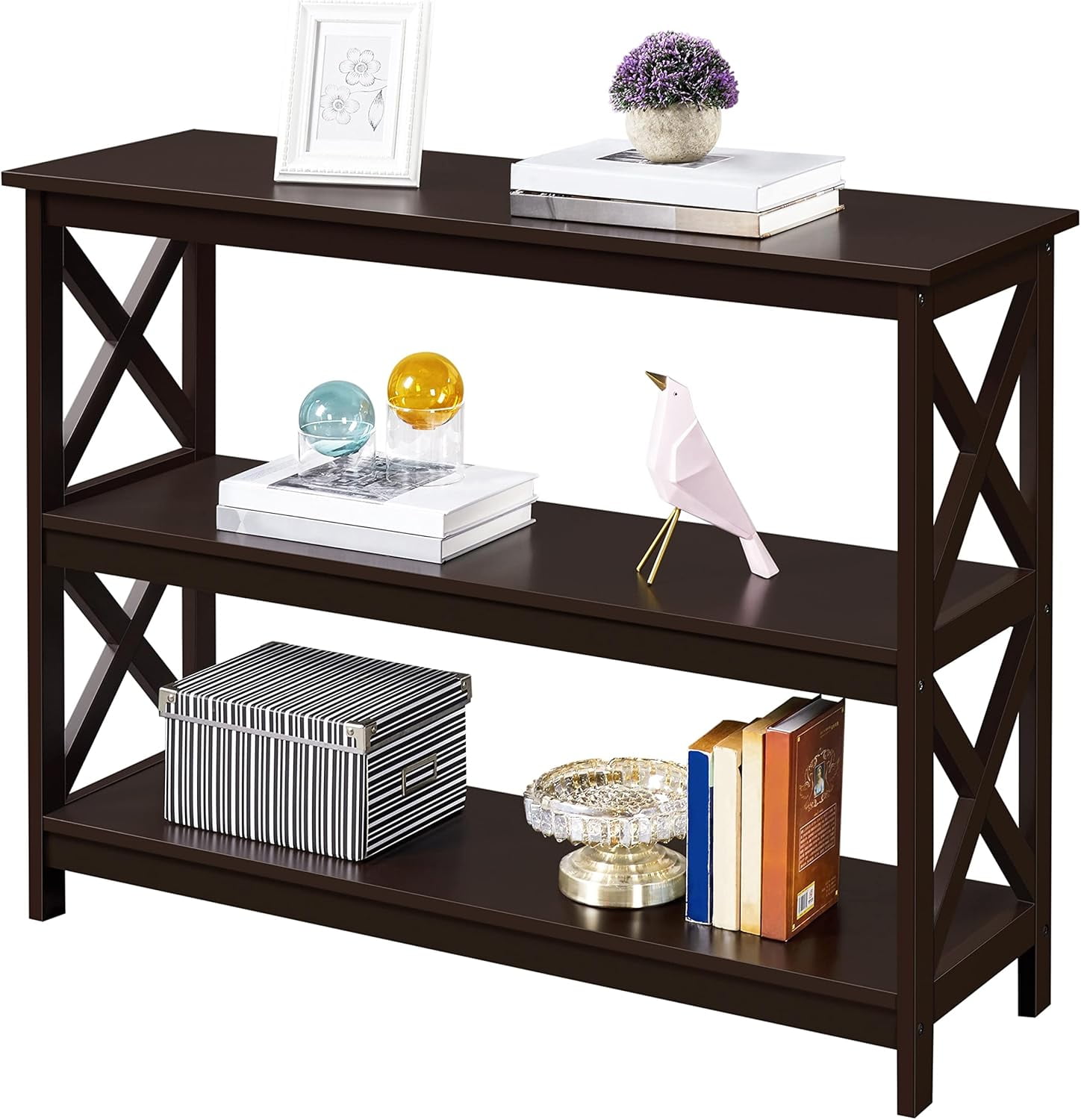 AOJDVE 3 Tier Console & Sofa Table with Storage, Narrow Long Entryway ...