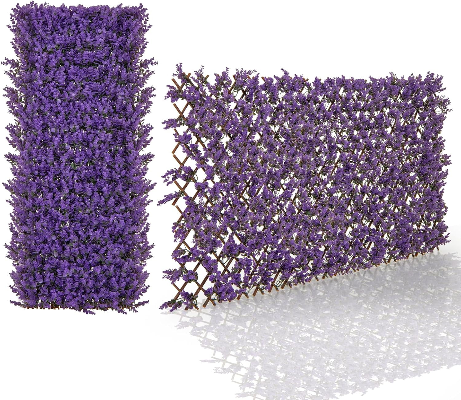 AOJDVE Expandable Fence Privacy Screen, Decorative Faux Purple ...