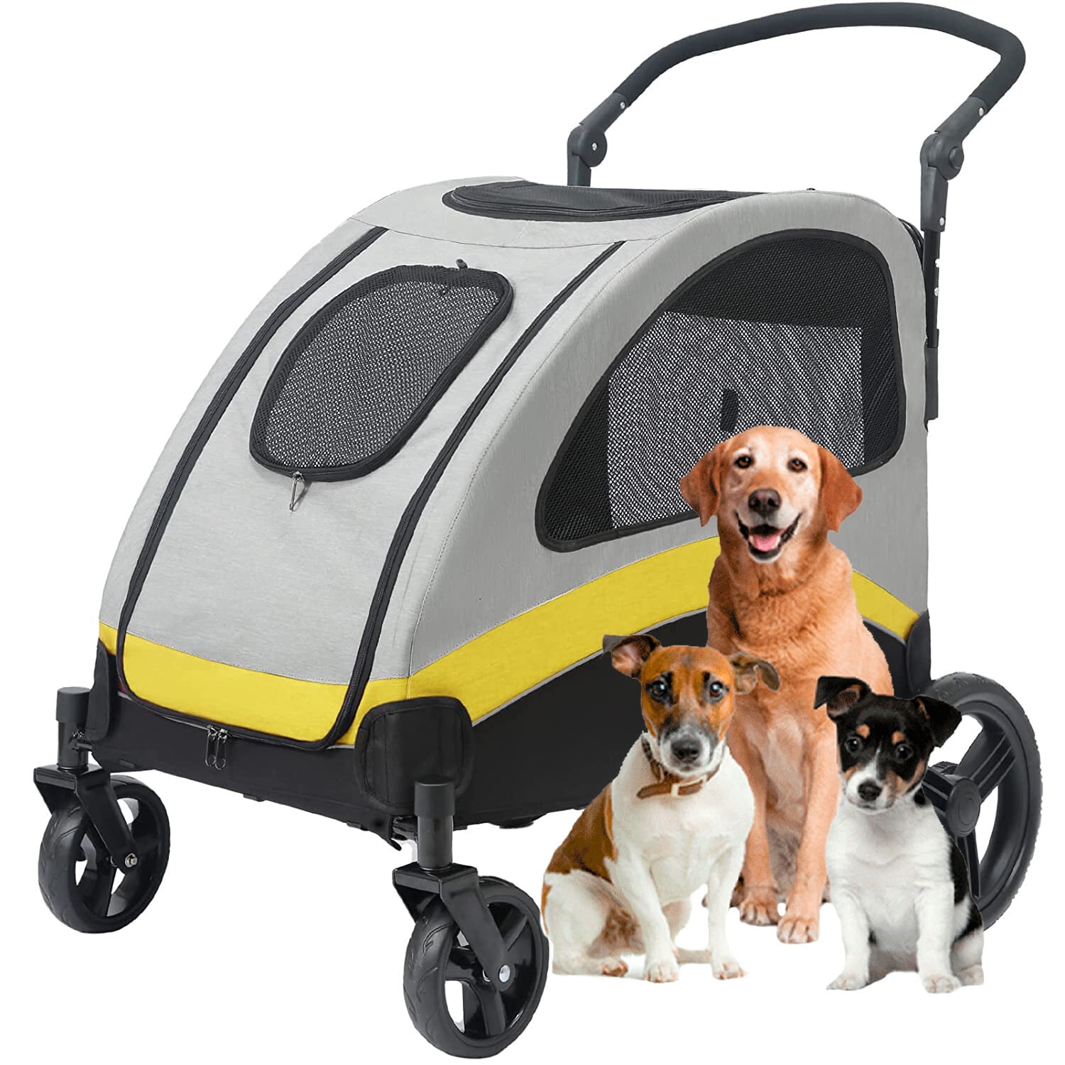 AOJDVE Extra Large Folding Dog Stroller Jogger: Waterproof Pet Pram ...