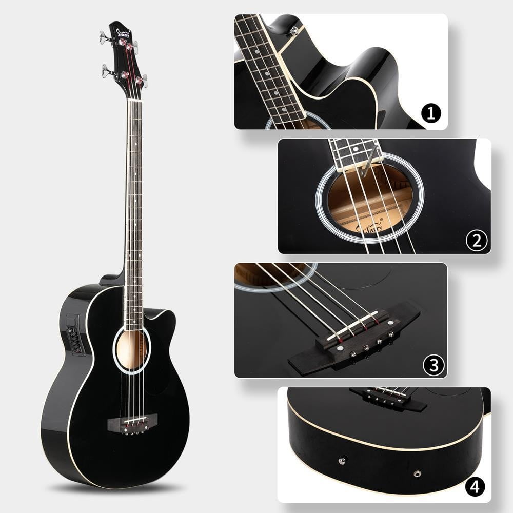 AOJDVE GMB101 4 String Electric Acoustic Bass Guitar Rosewood EQ-7545R ...