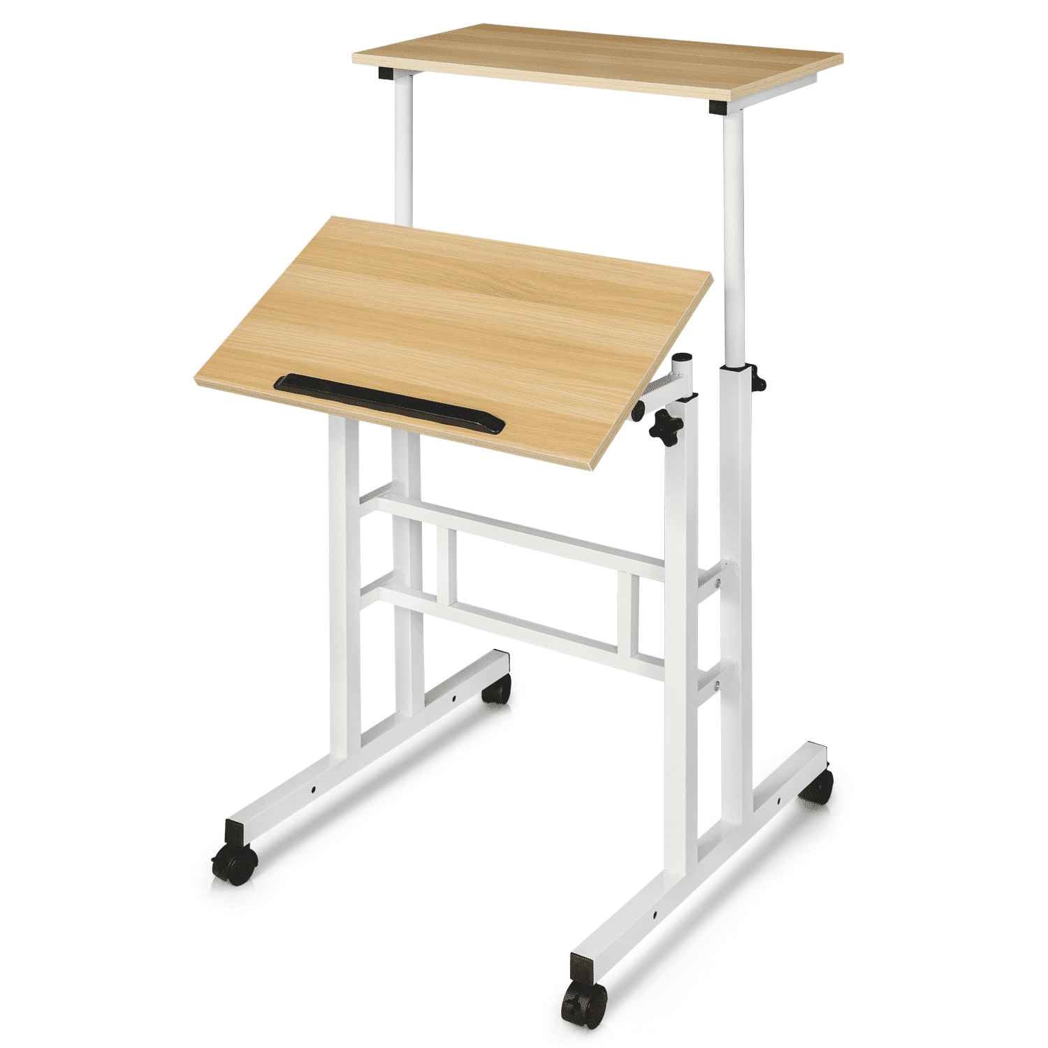 AOJDVE Rolling Laptop Desk: Adjustable Height, Stand - up Office ...