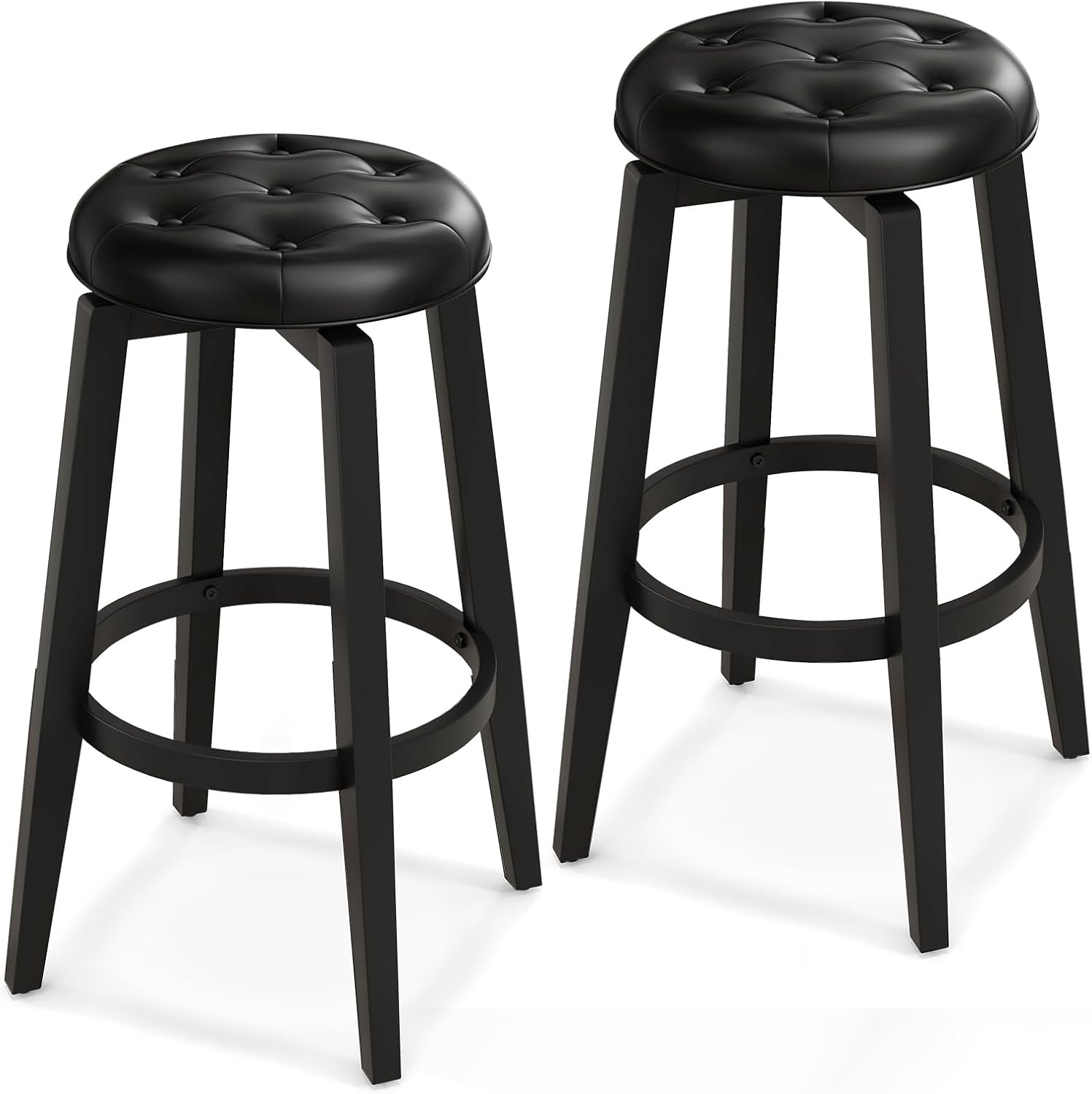 AOJDVE Swivel Bar Stools Set of 2, 30-Inch Bar Height Stools with ...