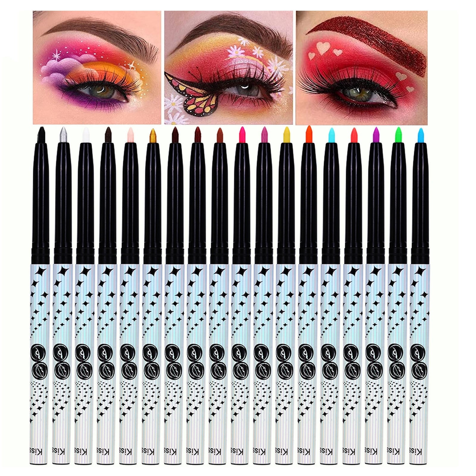 AOJIAN Waterproof Eyeliner Pencils 18 Colors for Choose,Black 1pcs ...