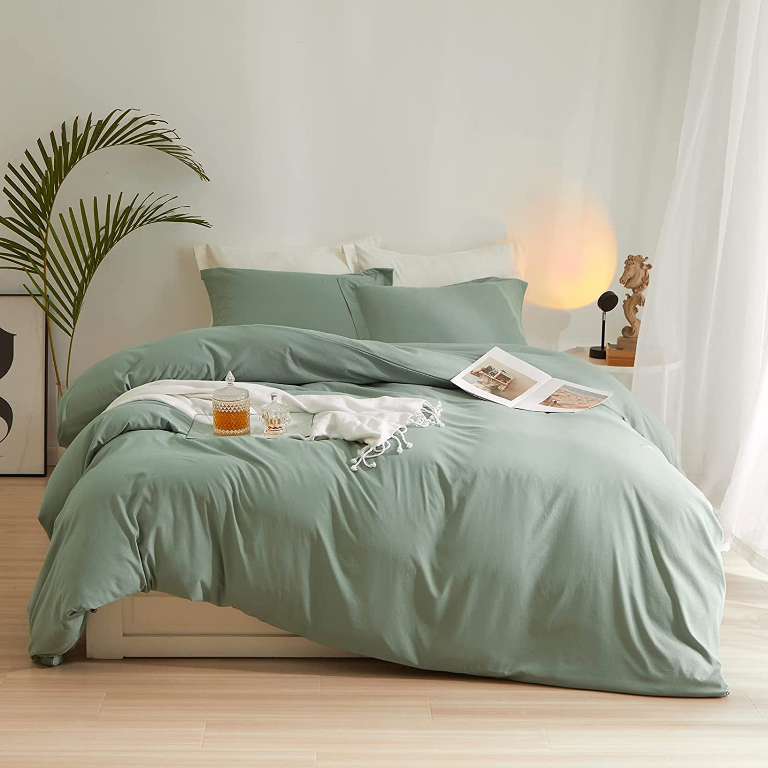 AOJIM Simple Style Duvet Cover King, Soft Microfiber Duvet Cover Set 3 ...