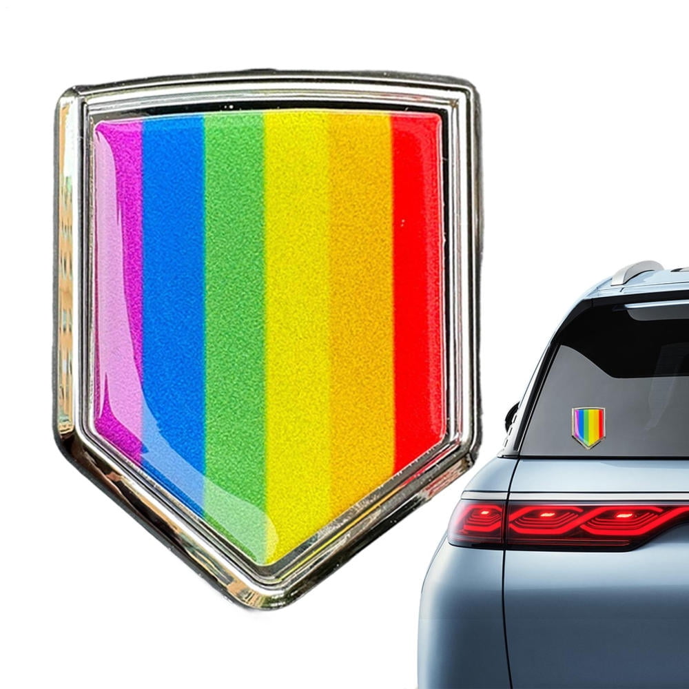 AOKAILA 3D Car Decals 3D Rainbow Flag Car Window Stickers Metal Badge ...