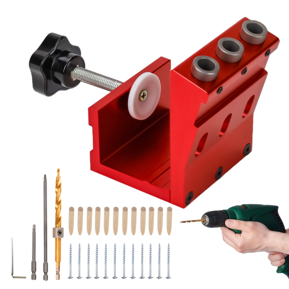 AOKAILA Angle Hole Drill Jig Pocket Dowel Hole Jig System Set ...