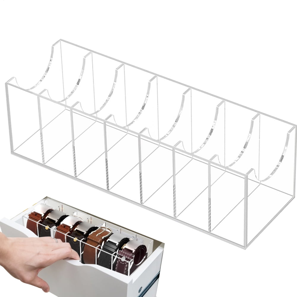 AOKAILA Belt Organizer For Drawer Acrylic Belt Storage Holder Clear ...