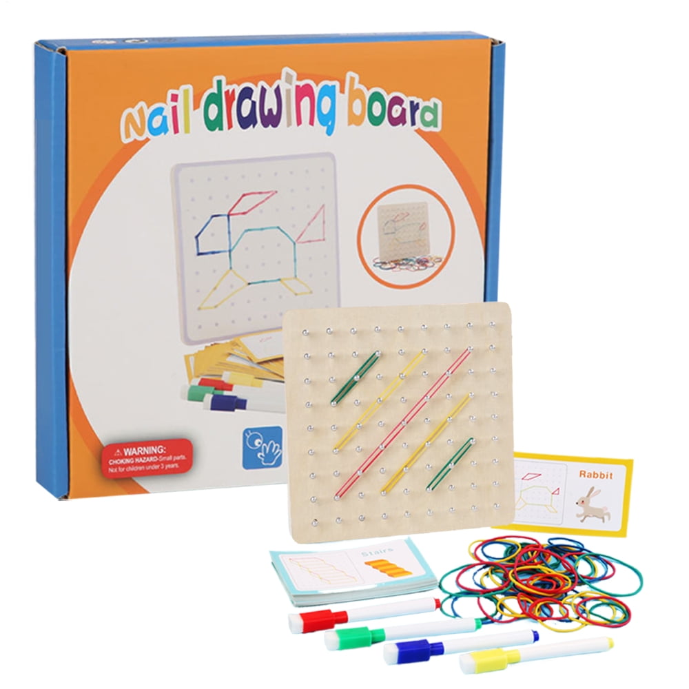 AOKAILA Geo Boards For Kids Wooden Geometric Figure Nail Board ...