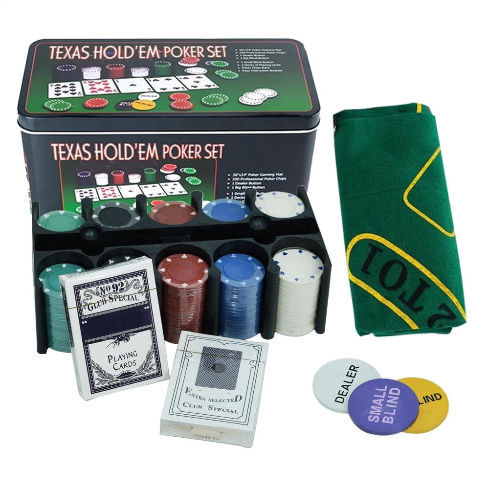 AOKAILA Poker Chips 200 Set Texas Hold 'Em Poker Chip Set Multi ...