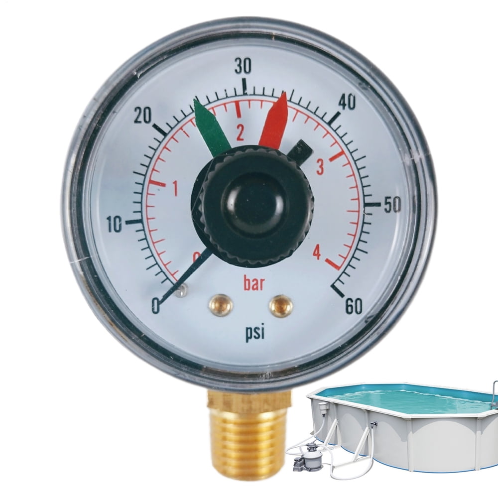 AOKAILA Pool Filter Pressure Gauge 0-60 Psi Pool Gauge Waterproof ...
