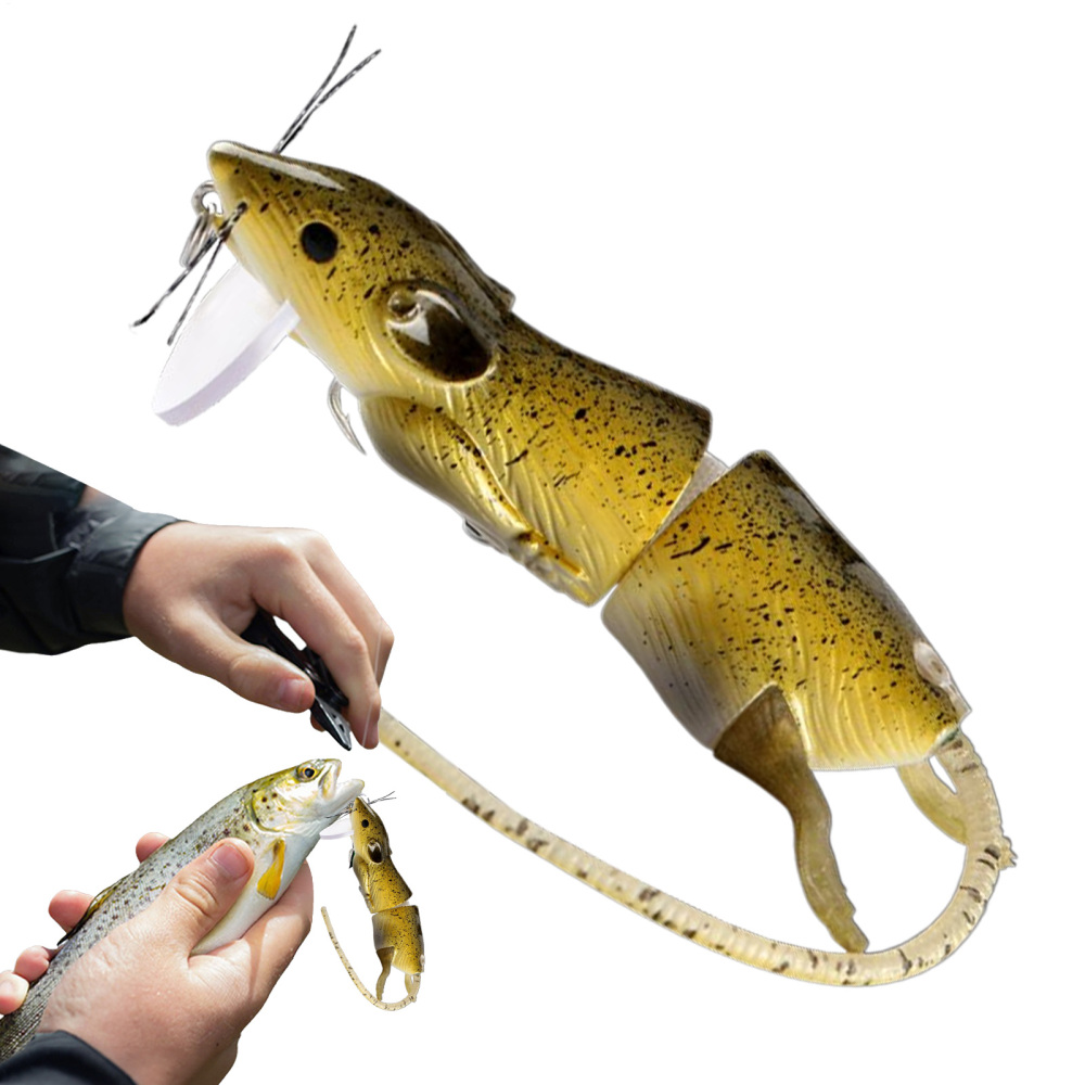 AOKAILA Saltwater Fishing Lures Realistic Multi-Joint Mice Shape Bass ...