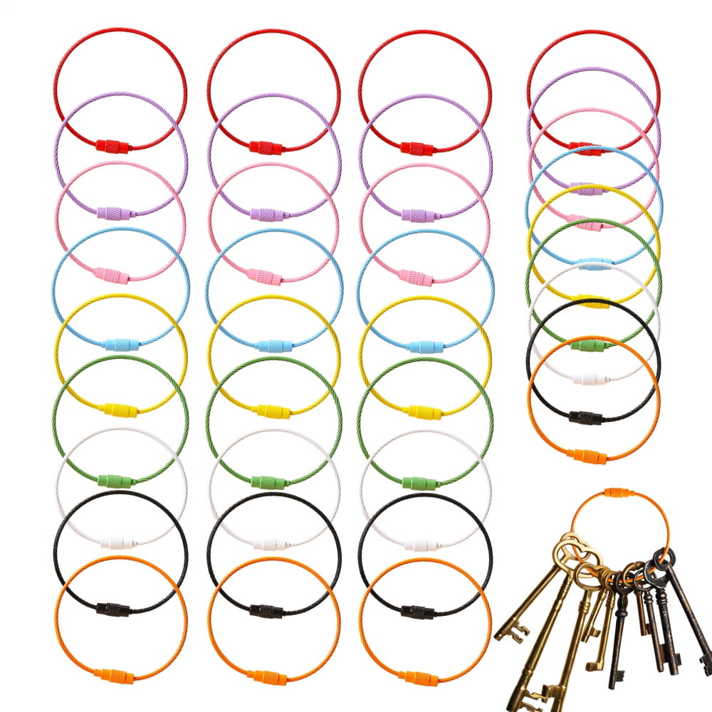 AOKAILA Wire Keychain Cable 36X Wire Luggage Tag Cable Heavy Duty Steel ...