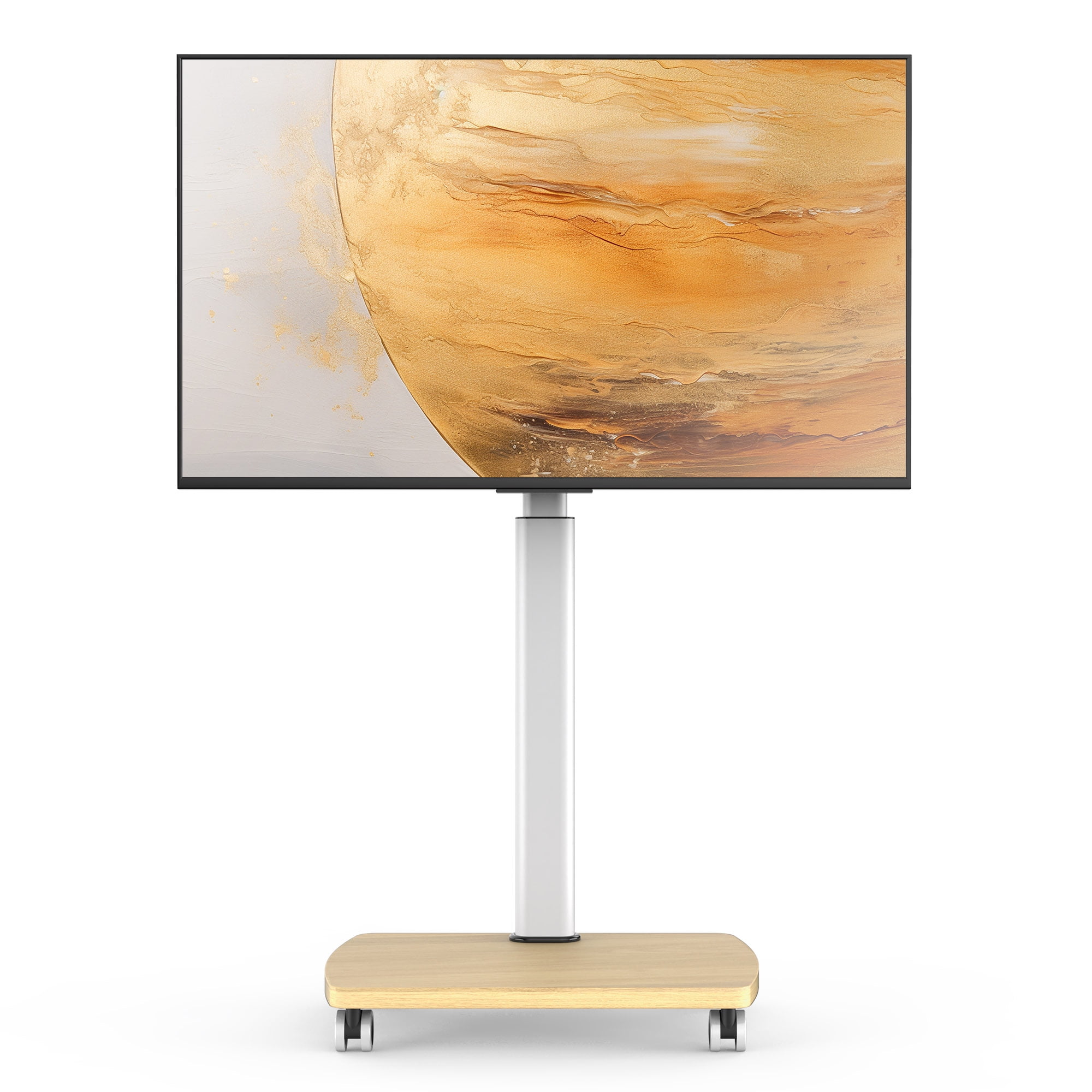 AOKCOS Modern Rolling TV Stand with Wheels for 32 to 65 inch TVs, White ...