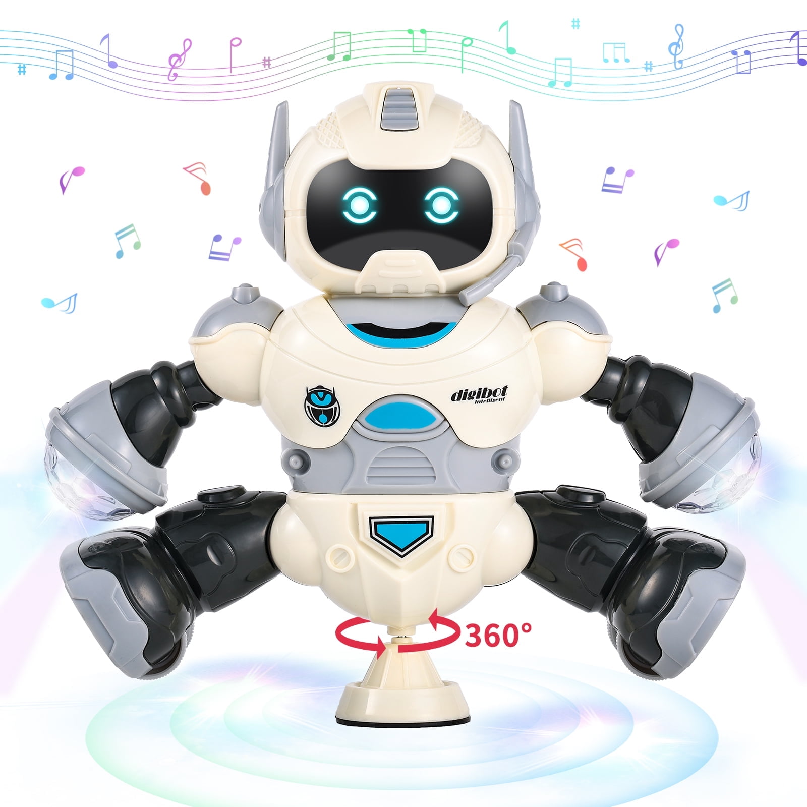 AOKESI Dancing Robot Toys for Kids, 360° Spinning Robot with LED Light ...