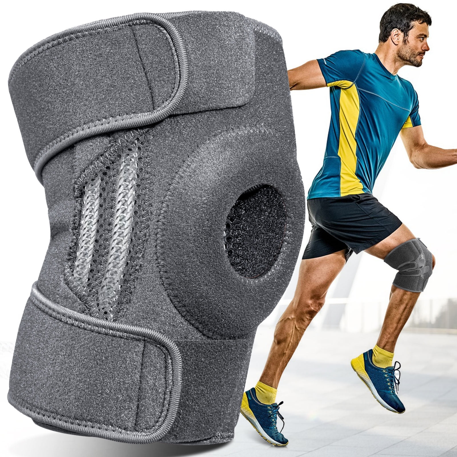 AOKESI Knee Brace for Women & Men, Adjustable Compression Knee Support ...