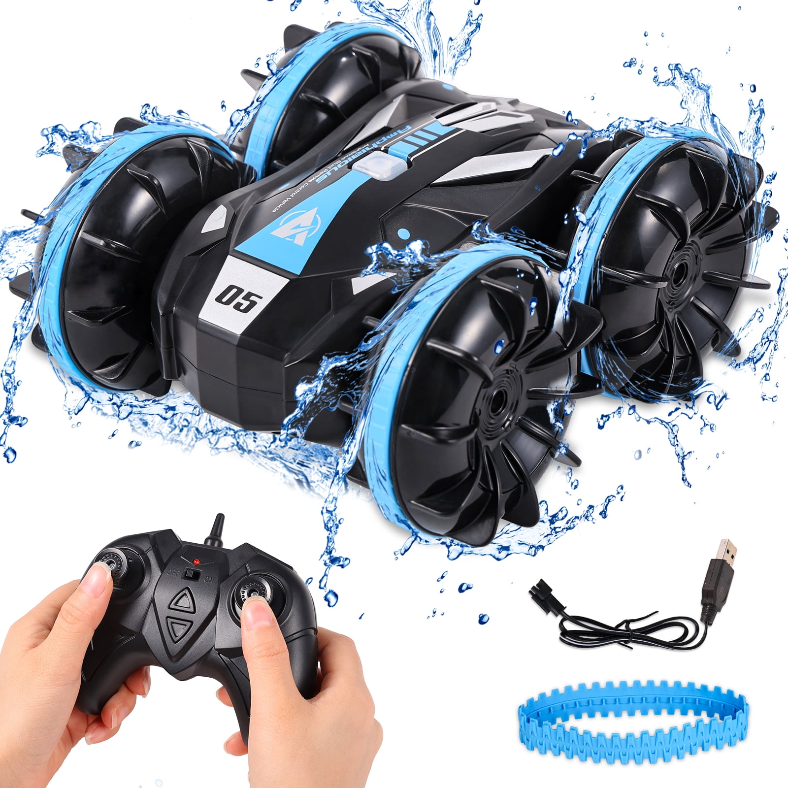 AOKESI RC Car for Kids, Amphibious Remote Control Car 2.4GHz RC Stunt ...