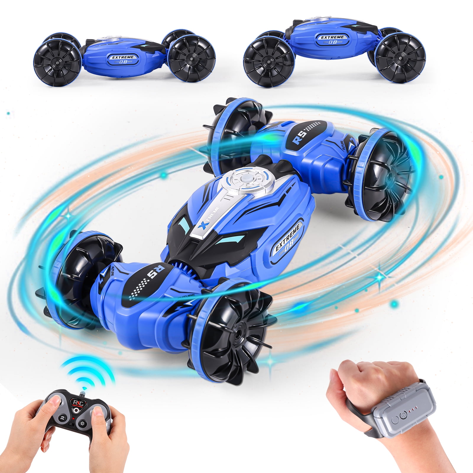 AOKESI 4WD RC Stunt Car, 2.4GHz Gesture Sensor Toy, 360° Flips, Off Road Vehicle for Kids 6-12 Y ...