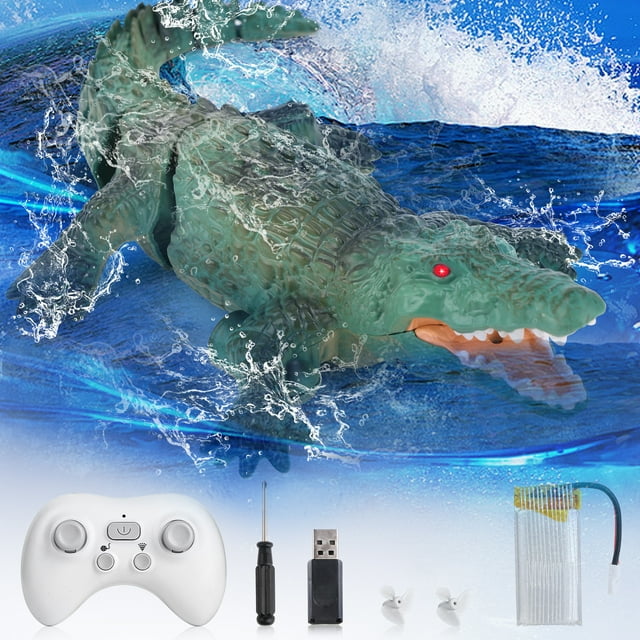 AOKESI RC Alligator Boat Toy, High Simulation Scale, Glowing Eyes ...