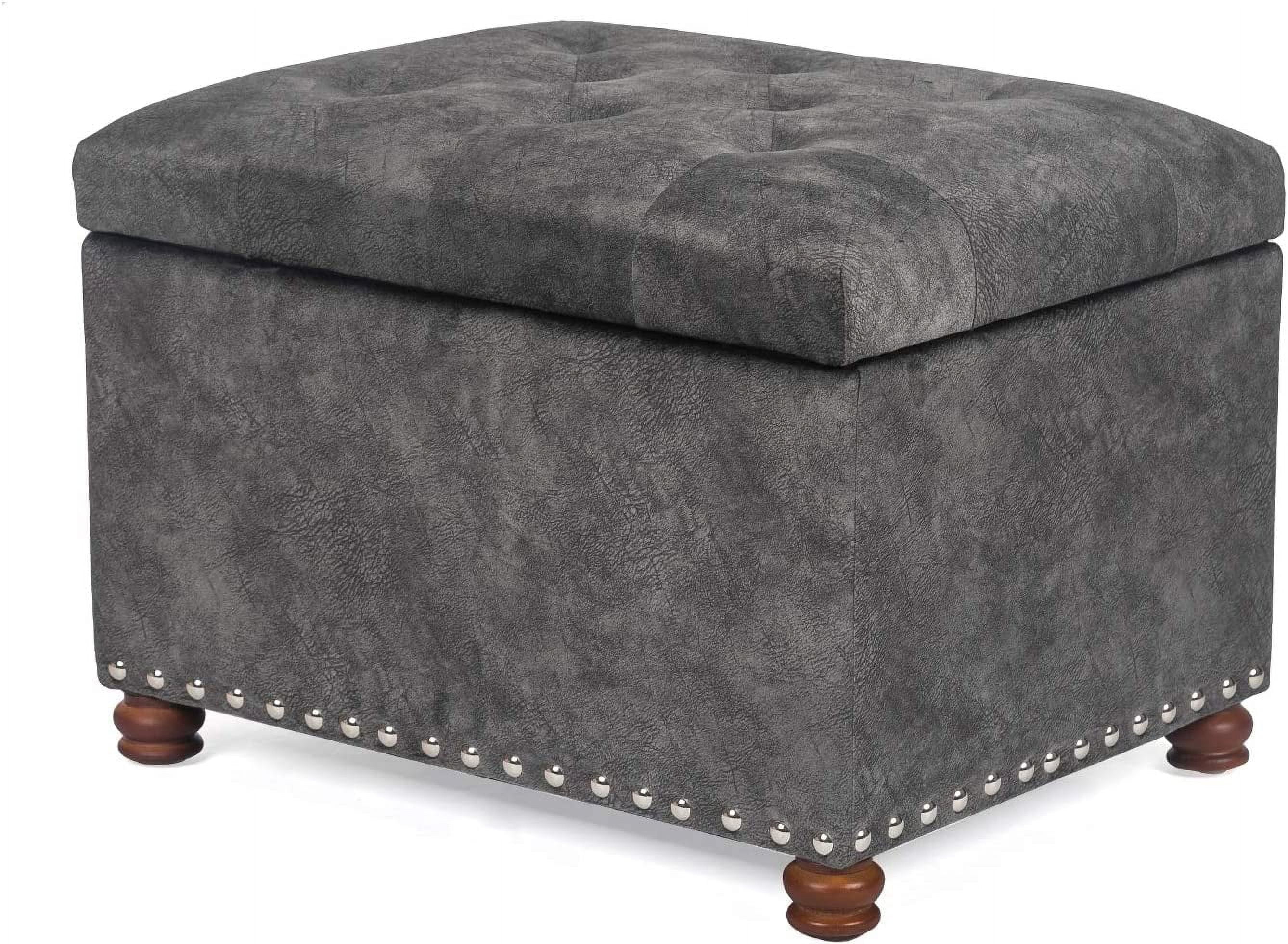 AOKHNBF 24" Ottoman with Room Rectangular Fabric Tufted Bench Footrest ...