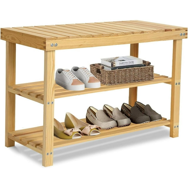AOKHNBF Shoe Rack Bench for Entryway 3-Tier Shoe Rack Bench Shoe ...