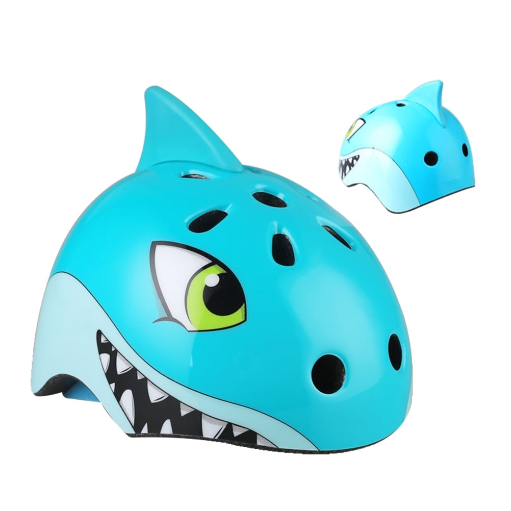AOLIGEI Children's Bike Helmet Children Sports Helmet 3D Cartoon Shark Helmets for Skating ...