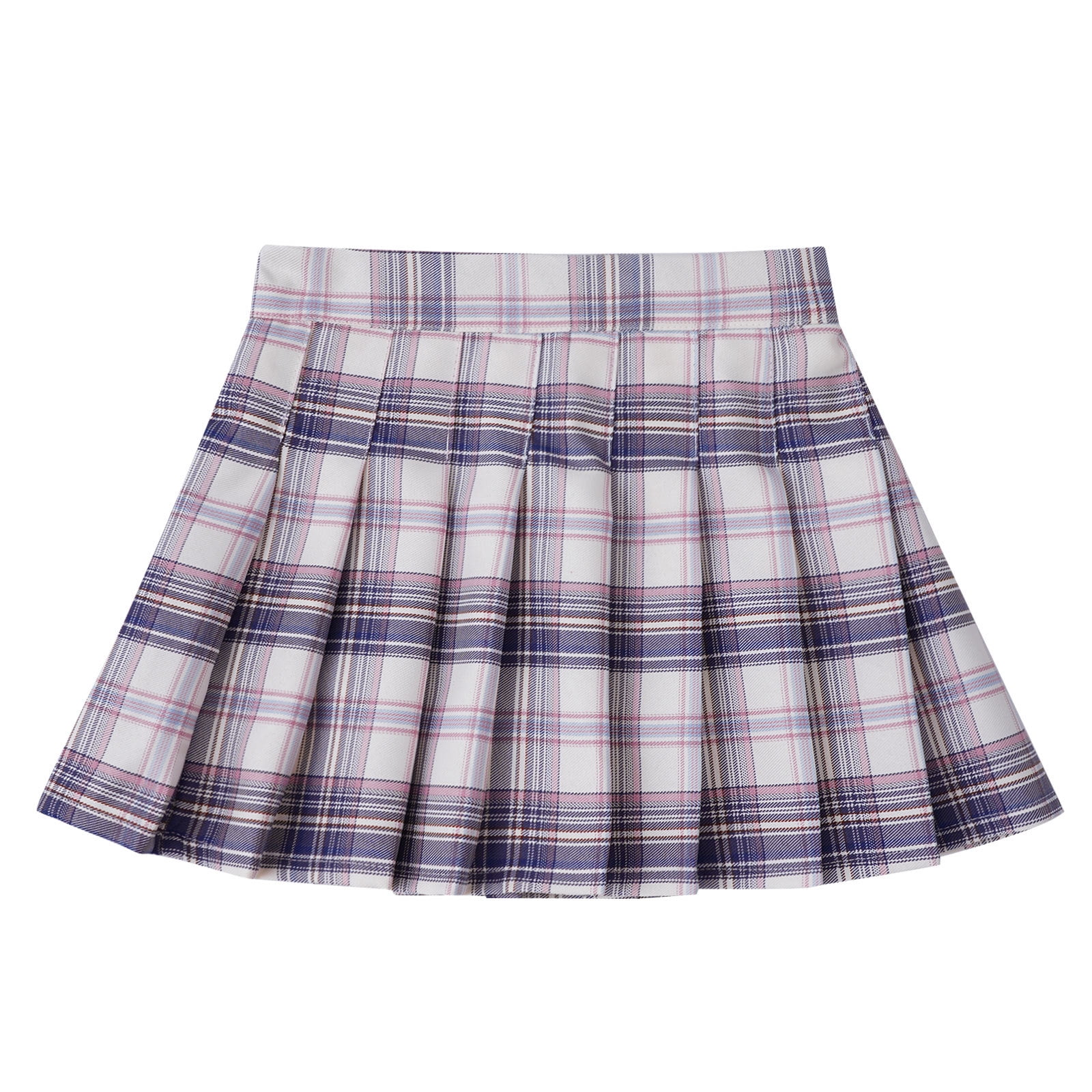 AOLIGEI Kids Girls School Uniform Plaid Pleated Skirts High Waist A-Line Mini Scooter Skirt Sky ...