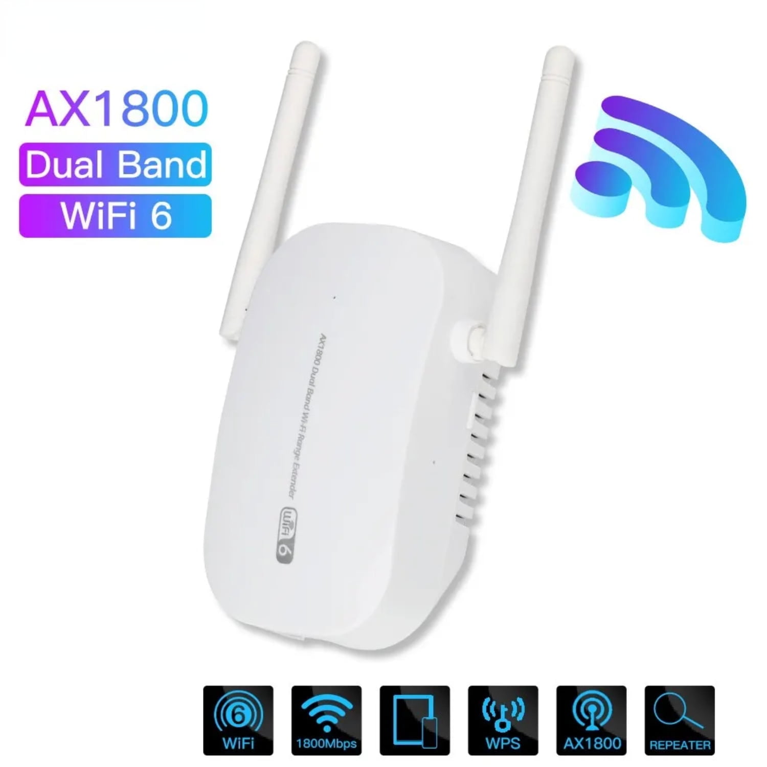 AOLIGEI WiFi 6 AX1800 Dual Band 2.4/5Ghz Gigabit Wireless Extender Wi-Fi6 Signal Expansion ...