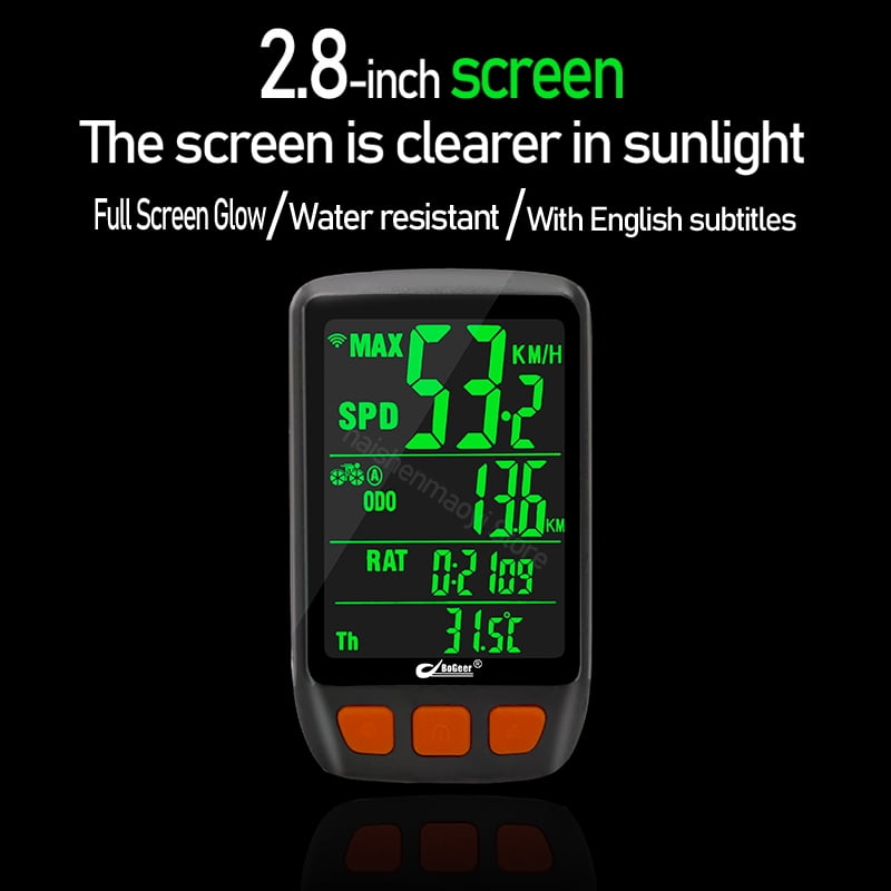 AOLIGEI Wireless Bike Speedometer Backlight USB Rechargeable Bike ...