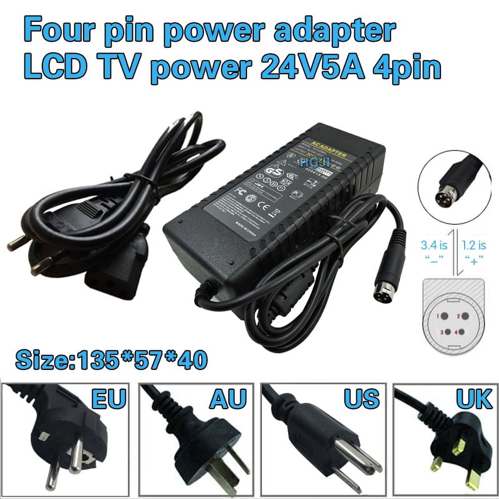 AOLIGEI YU2405 Adaptor AC DC 24v 5a 4pin Adapter For Player H71A H73A H75A TV power DC24V 5A ...