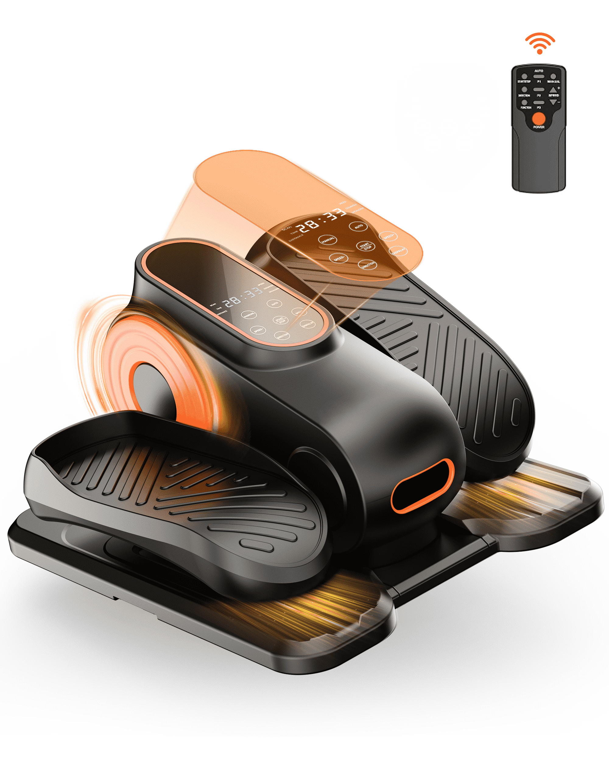 AOLIGO Under Desk Elliptical Machine, Compact Seated Leg Exerciser with ...