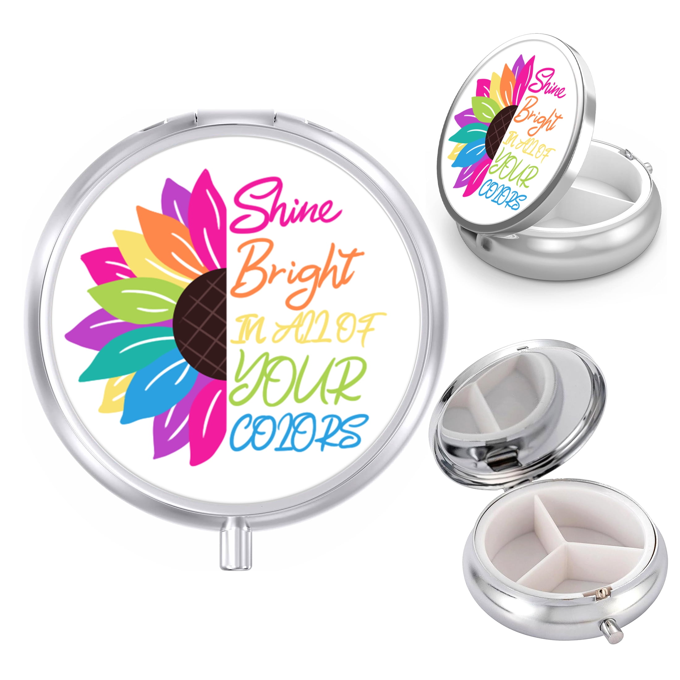 AOLIKAI Pill Box 3 Compartment Medicine Pill Case, Portable Pill ...