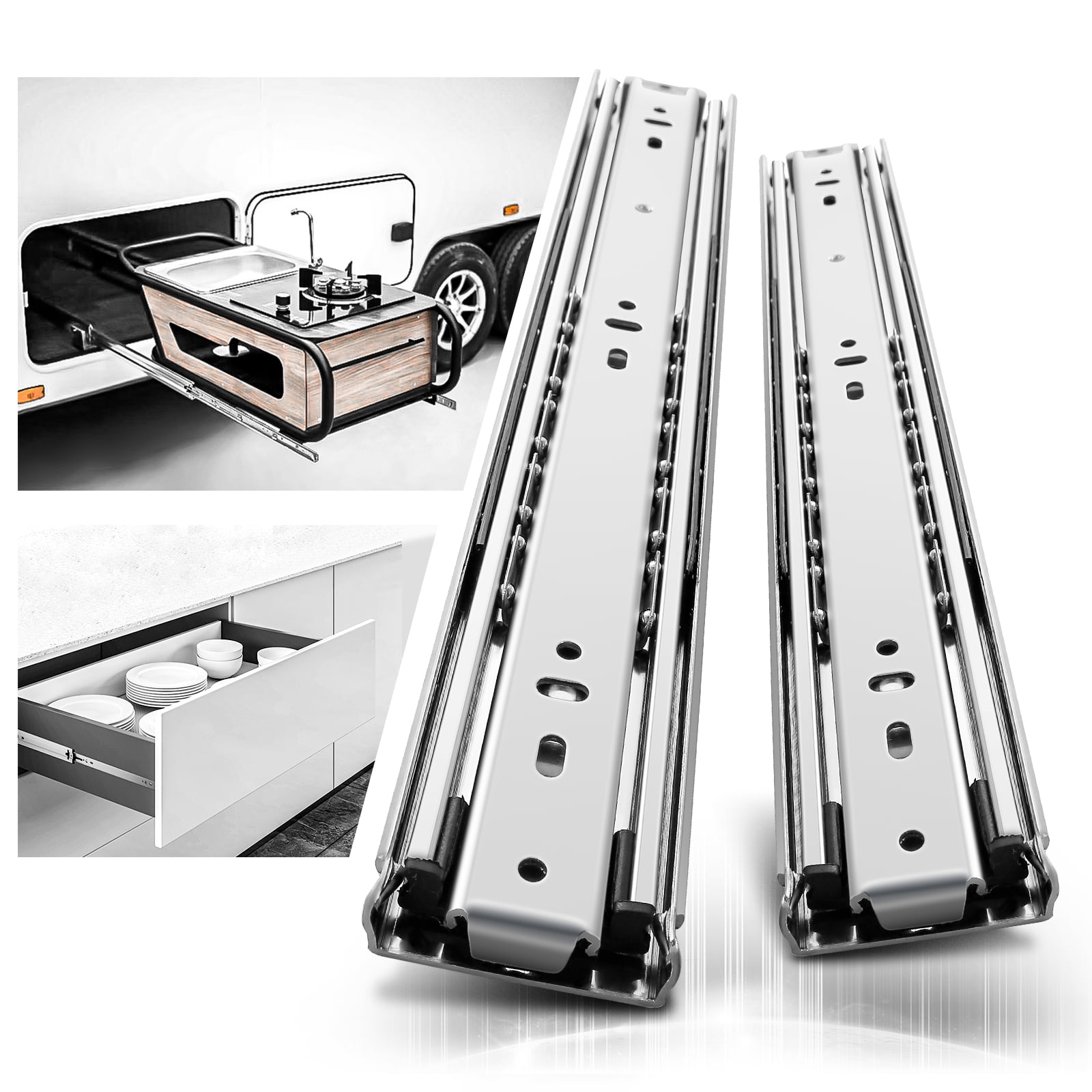 AOLISHENG Heavy Duty Drawer Slides 16'' Full Extension Ball Bearing ...