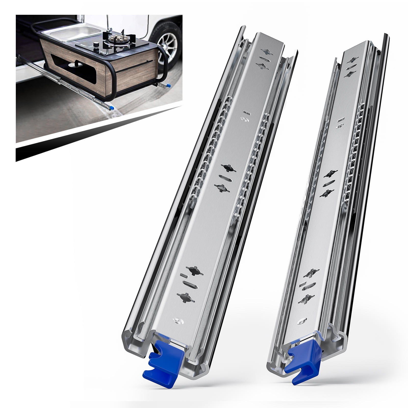 AOLISHENG Heavy Duty Drawer Slides 16'' with Lock 250lb Bearing ...