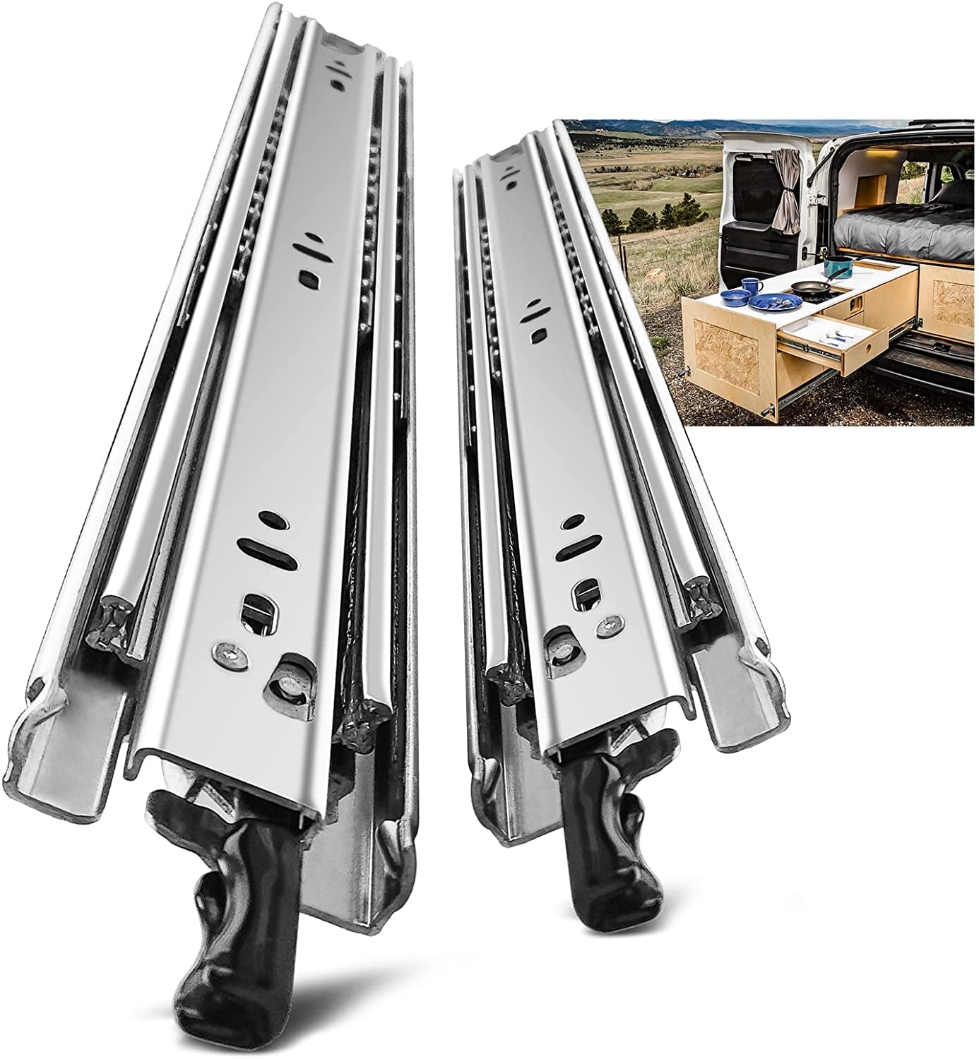 Free Shipping! AOLISHENG Heavy Duty Drawer Slides 24'' Full Extension ...