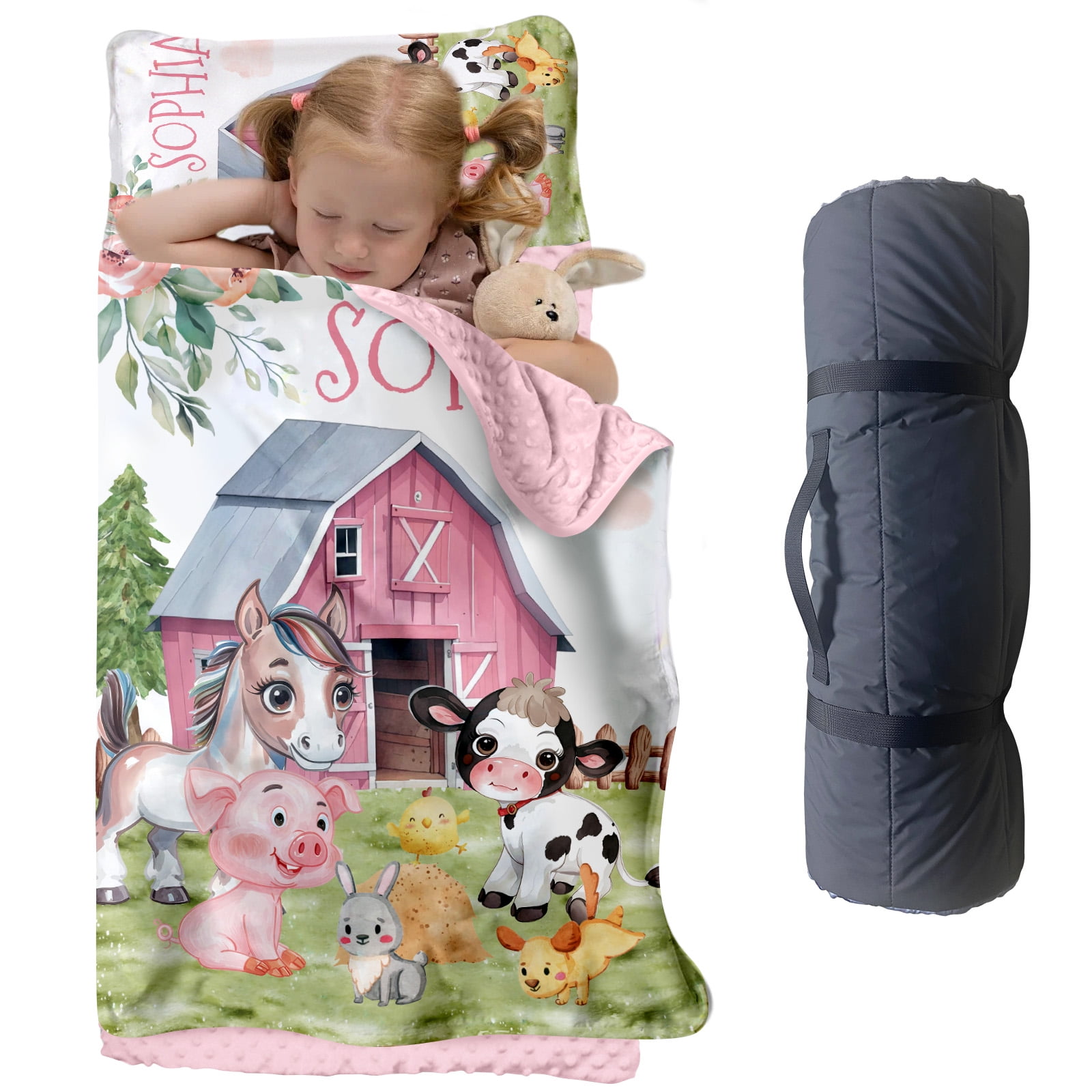 AOLOA Custom Farm Animal Nap Mat for Toddlers, Personalized Barnyard ...