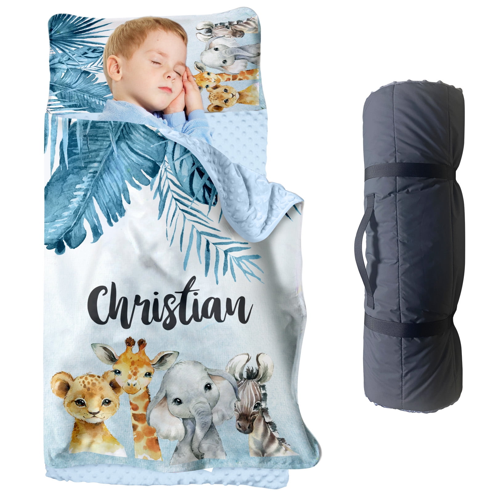 AOLOA Custom Jungle Animal Nap Mat for Toddlers, Personalized Safari ...